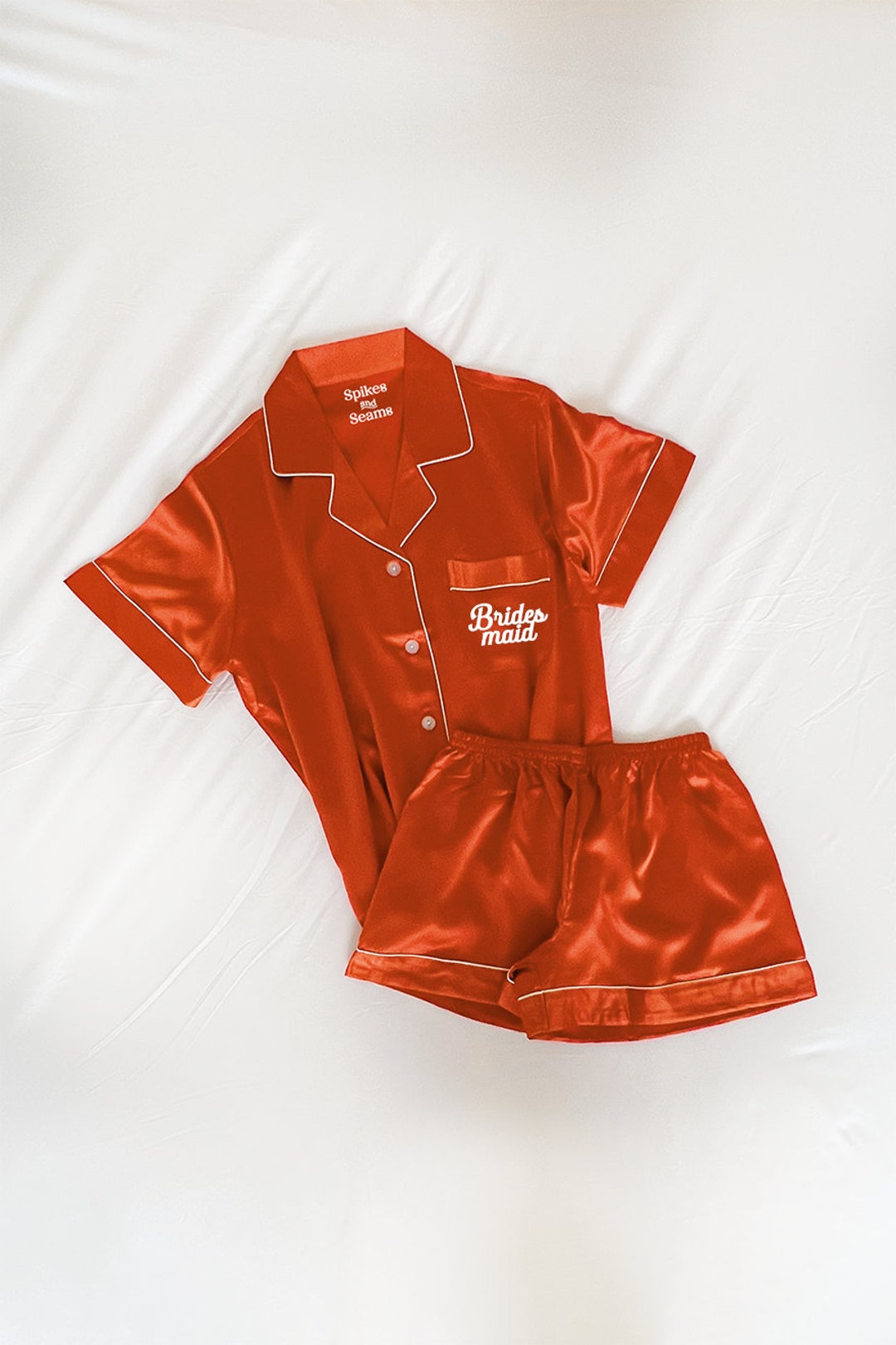 Custom Orange Pajamas, Orange Bride Pajamas, Orange Wedding, Wedding ...