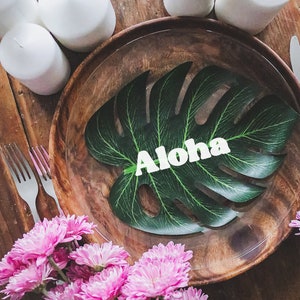 Palm Leaf Seating Cards, Tropical Table Decor, Name Tags for Influencer ...