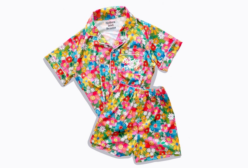 Custom Floral Pajamas Flower Power Pajamas Wedding Pajama | Etsy