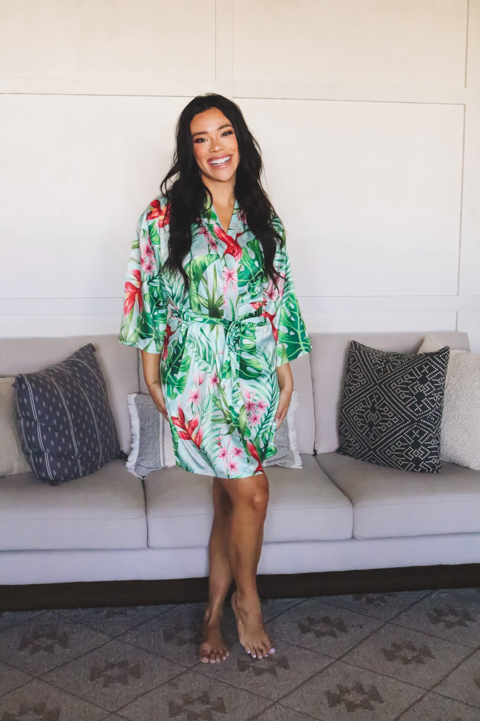 Custom Robe Satin Robe Tropical Robe Hawaiian Robe Bridal - Etsy