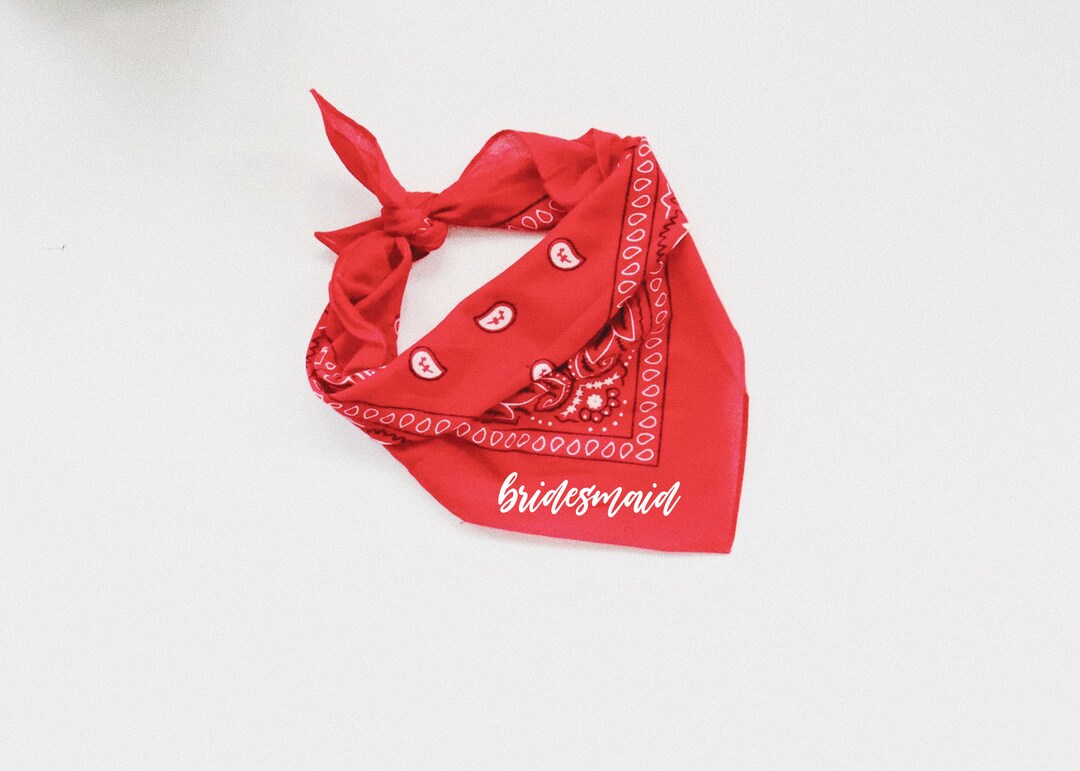 Custom Bandana, Red Bandana, Personalized Bandana, Bride Bandana ...