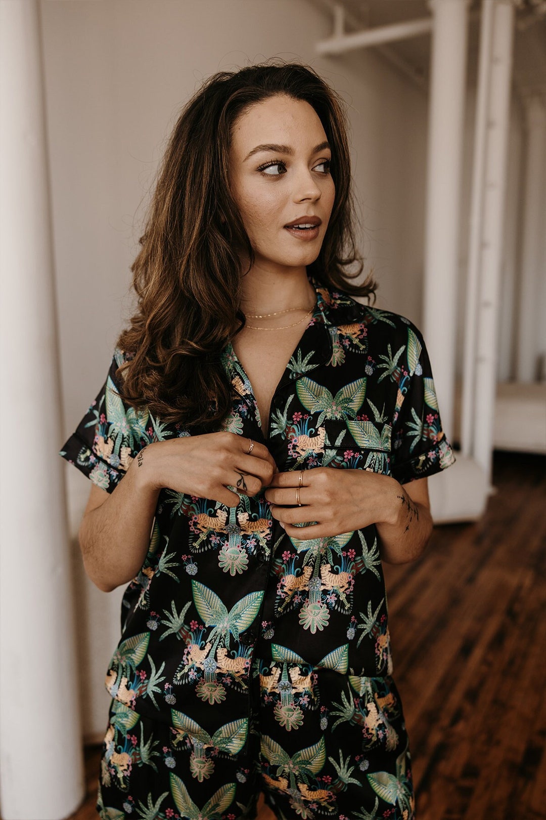 Tiger Print Pajamas Jungle Pajamas Desert Pajamas Black - Etsy