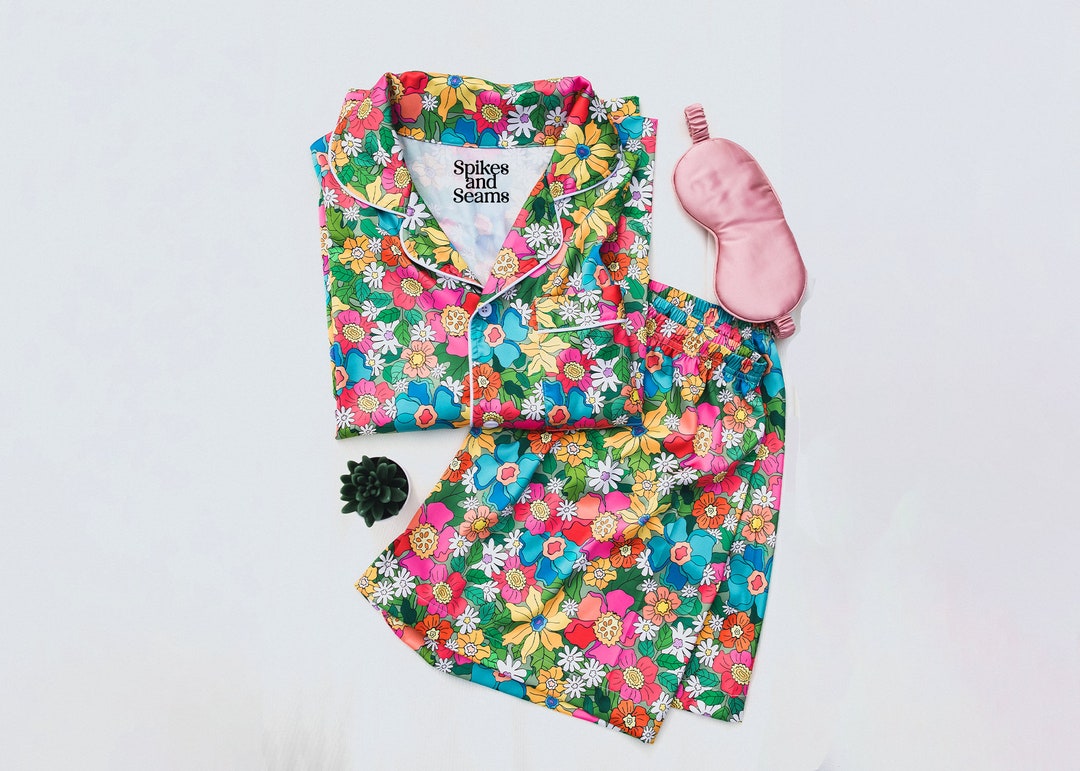 Rainbow Pajamas, Colorful Pajamas, Rainbow Print Pajamas, Bridesmaid ...