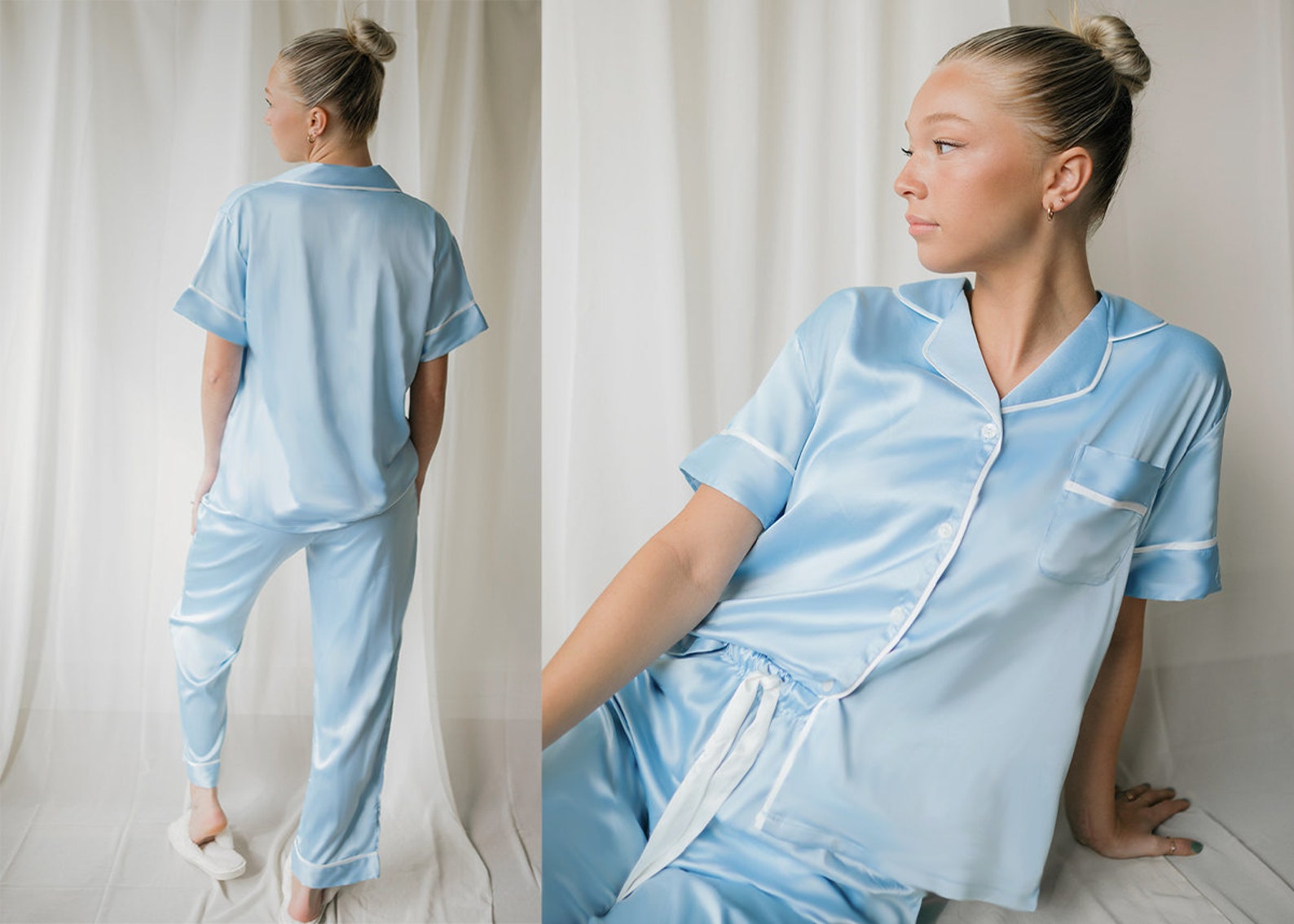 Something Blue, Blue Wedding Pajamas, Pajama Pants Set, Baby Blue ...