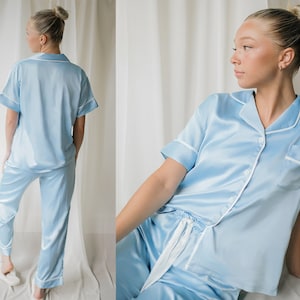 Something Blue, Blue Wedding Pajamas, Pajama Pants Set, Baby Blue ...