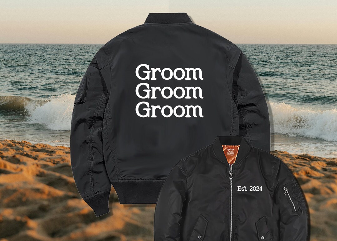 Groom Bomber Jacket, Padded Bomber Jacket, Wedding Bomber Jacket ...