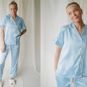 Something Blue, Blue Wedding Pajamas, Pajama Pants Set, Baby Blue ...