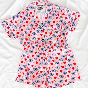 Pink Pattern Pajamas, Custom Pattern Pajamas, Pattern Pink Pajamas ...