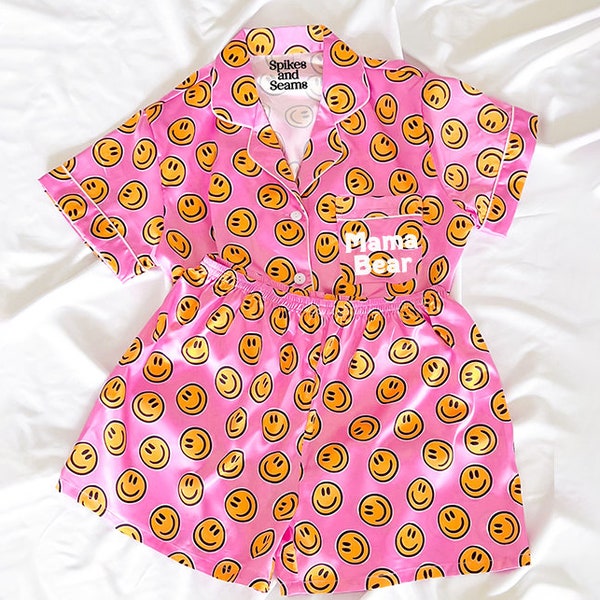 Smiley Face Pink Pjs - Etsy