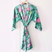 Pink Tropical Robe Custom Satin Robe Palm Leaf Robe Bridal - Etsy