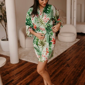 Custom Robe, Satin Robe, Tropical Robe, Hawaiian Robe, Bridal Party ...