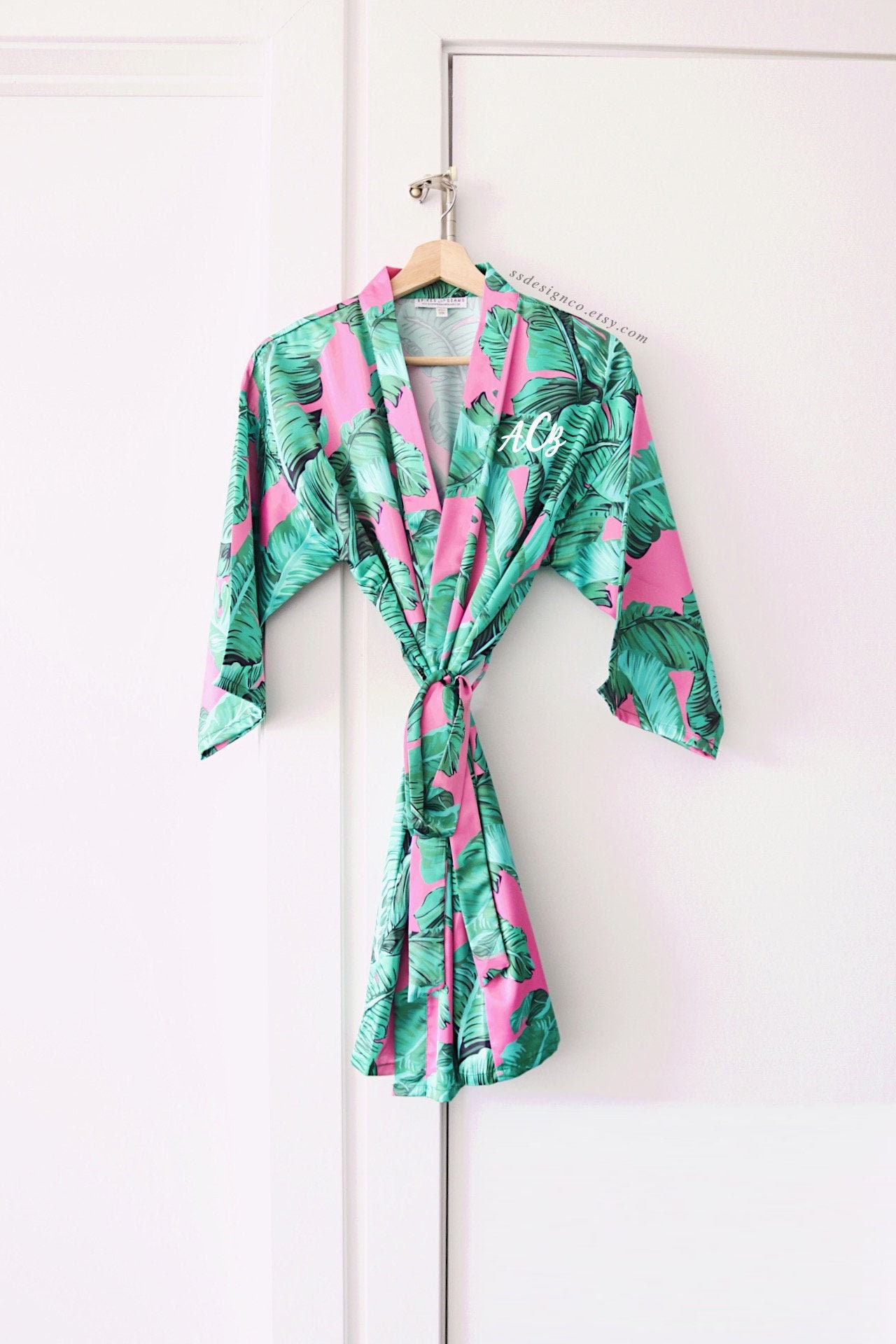 Monogram robe custom women's robe satin robe wedding | Etsy