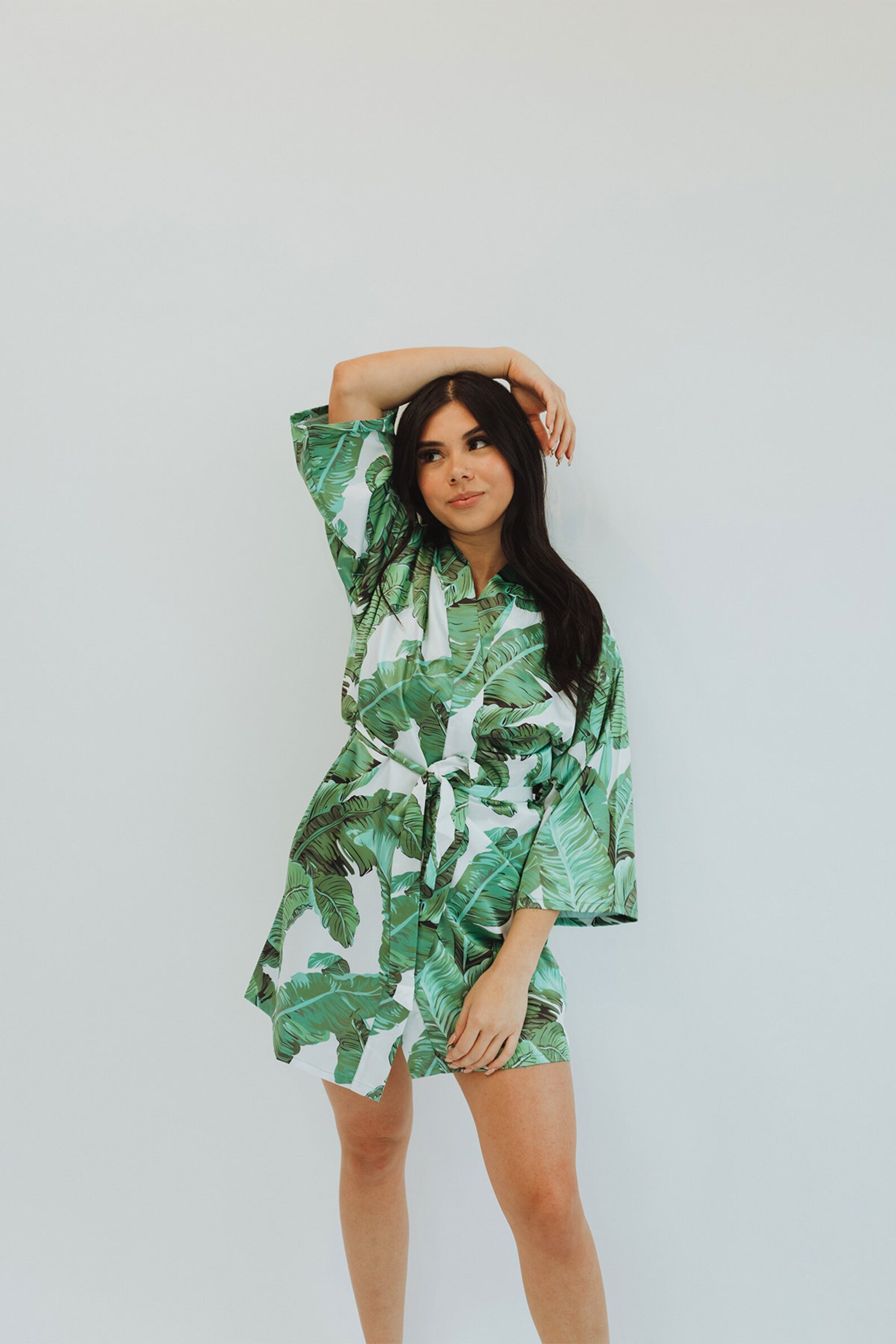 Green Palm Leaf Robe Bridesmaid Robe Hawaiian Robe Bridal - Etsy