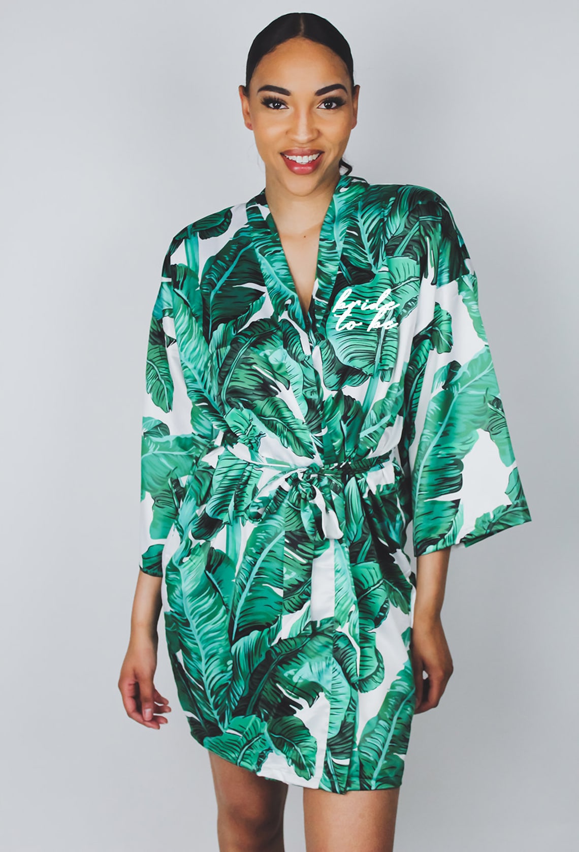 Green Palm Leaf Robe Bridesmaid Robe Hawaiian Robe Bridal | Etsy