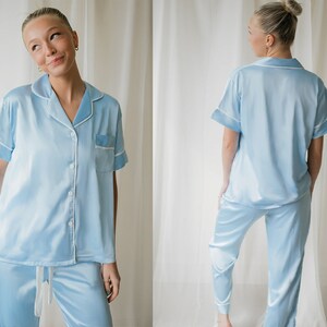 Something Blue, Blue Wedding Pajamas, Pajama Pants Set, Baby Blue ...