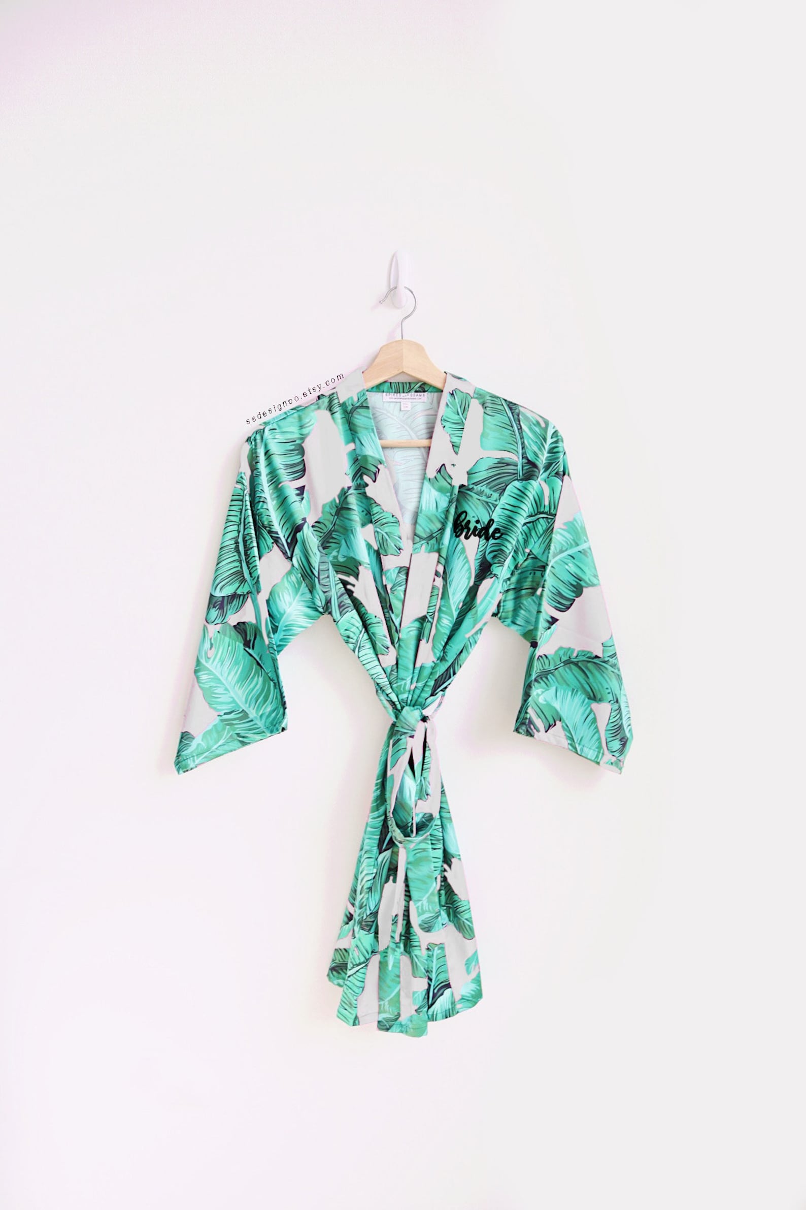 Green Palm Leaf Robe Bridesmaid Robe Hawaiian Robe Bridal | Etsy