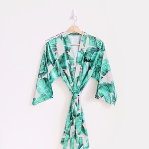 Green Palm Leaf Robe Bridesmaid Robe Hawaiian Robe Bridal | Etsy