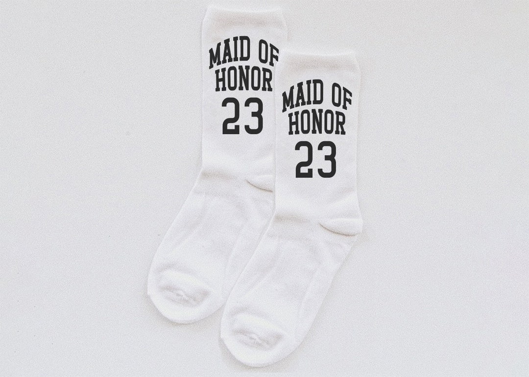 Maid of Honor, Wedding Socks, Bachelorette Party Socks, Jersey Socks ...