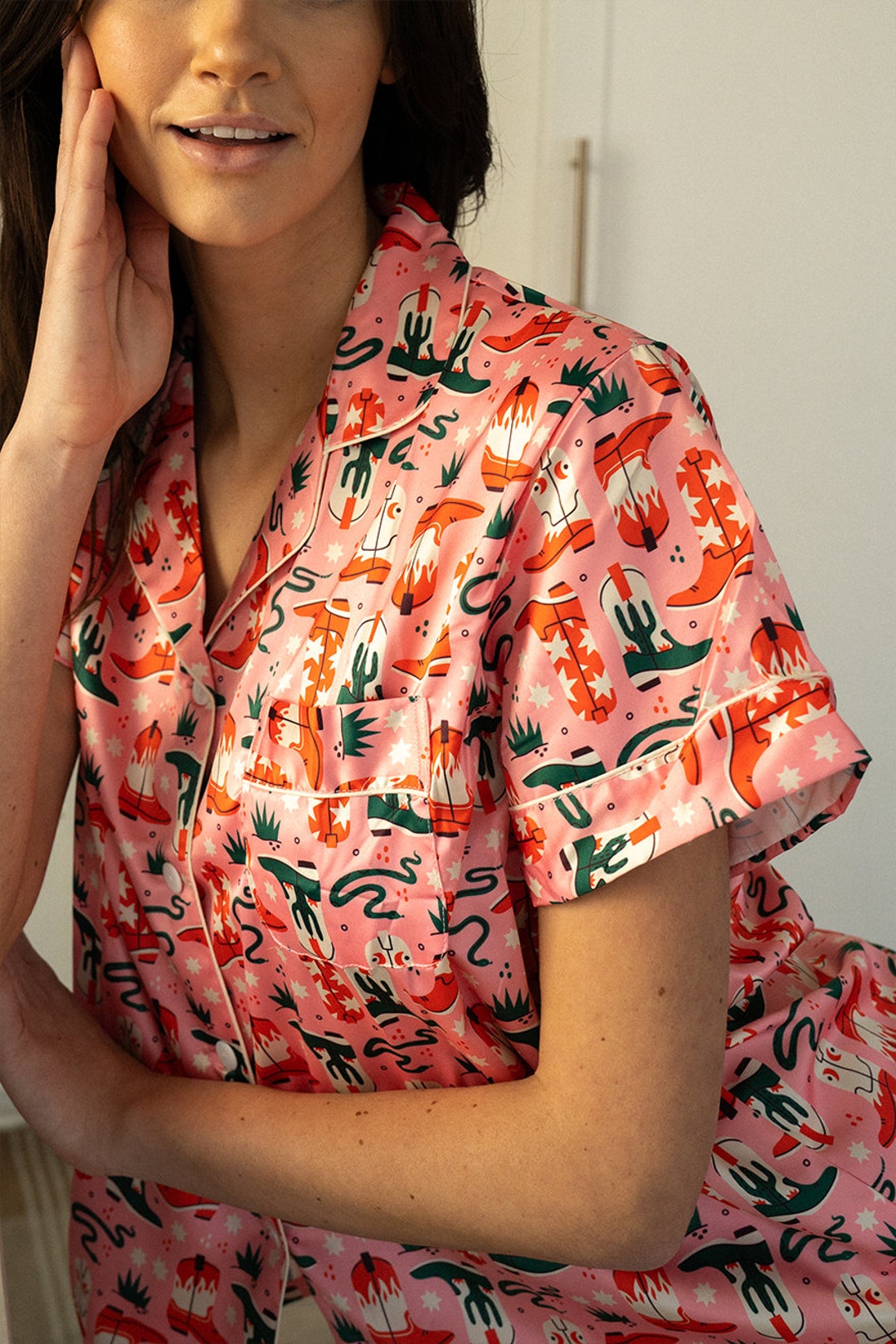 Cowboy Boots Pajamas, Rustic Wedding, Wedding Pajama Sets, Bridesmaid ...