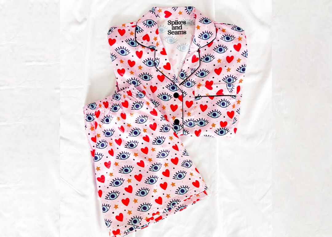 Cute Pajamas Pink Pattern Pajamas Custom Pink Pajamas - Etsy