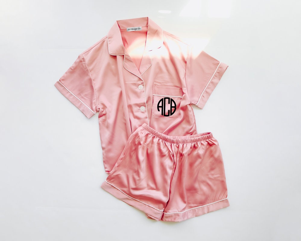 Pink Satin Pajamas Silk Pajamas Custom Pajamas Wedding | Etsy