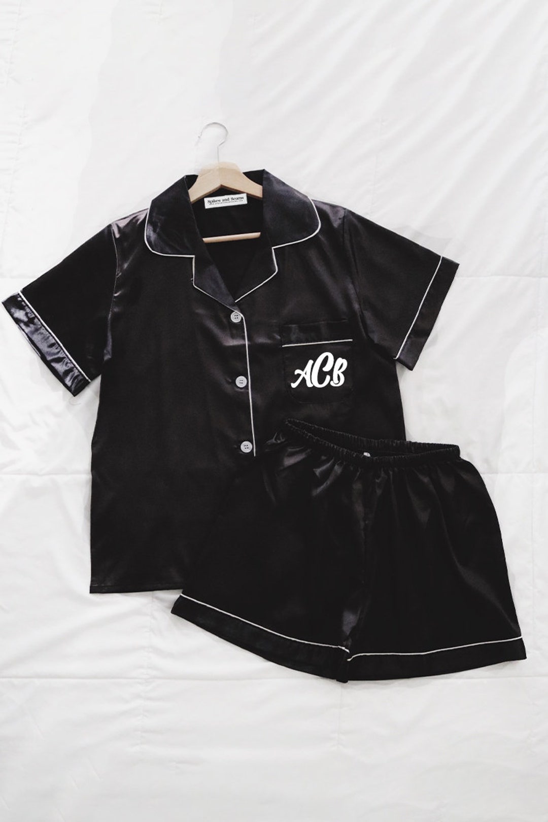Satin Pajamas Silk Pajamas Monogram Pajamas Bridal Party - Etsy