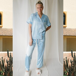 Something Blue, Blue Wedding Pajamas, Pajama Pants Set, Baby Blue ...