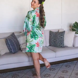 Custom Robe Satin Robe Tropical Robe Hawaiian Robe Bridal - Etsy