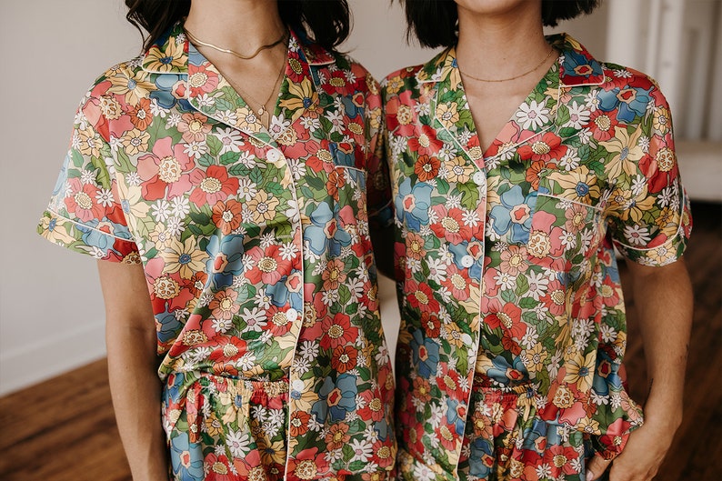 Custom Floral Pajamas, Flower Power Pajamas, Wedding Pajama Sets ...