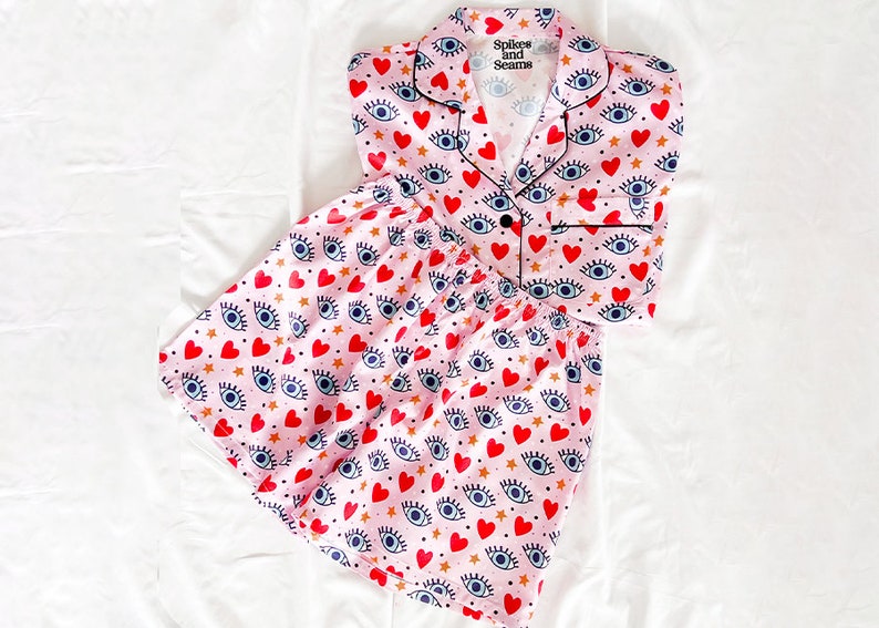 Pink Pattern Pajamas, Custom Pattern Pajamas, Pattern Pink Pajamas ...