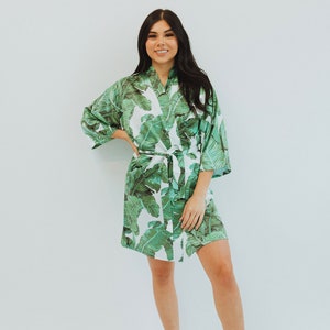 Green Palm Leaf Robe, Bridesmaid Robe, Hawaiian Robe, Bridal Party ...