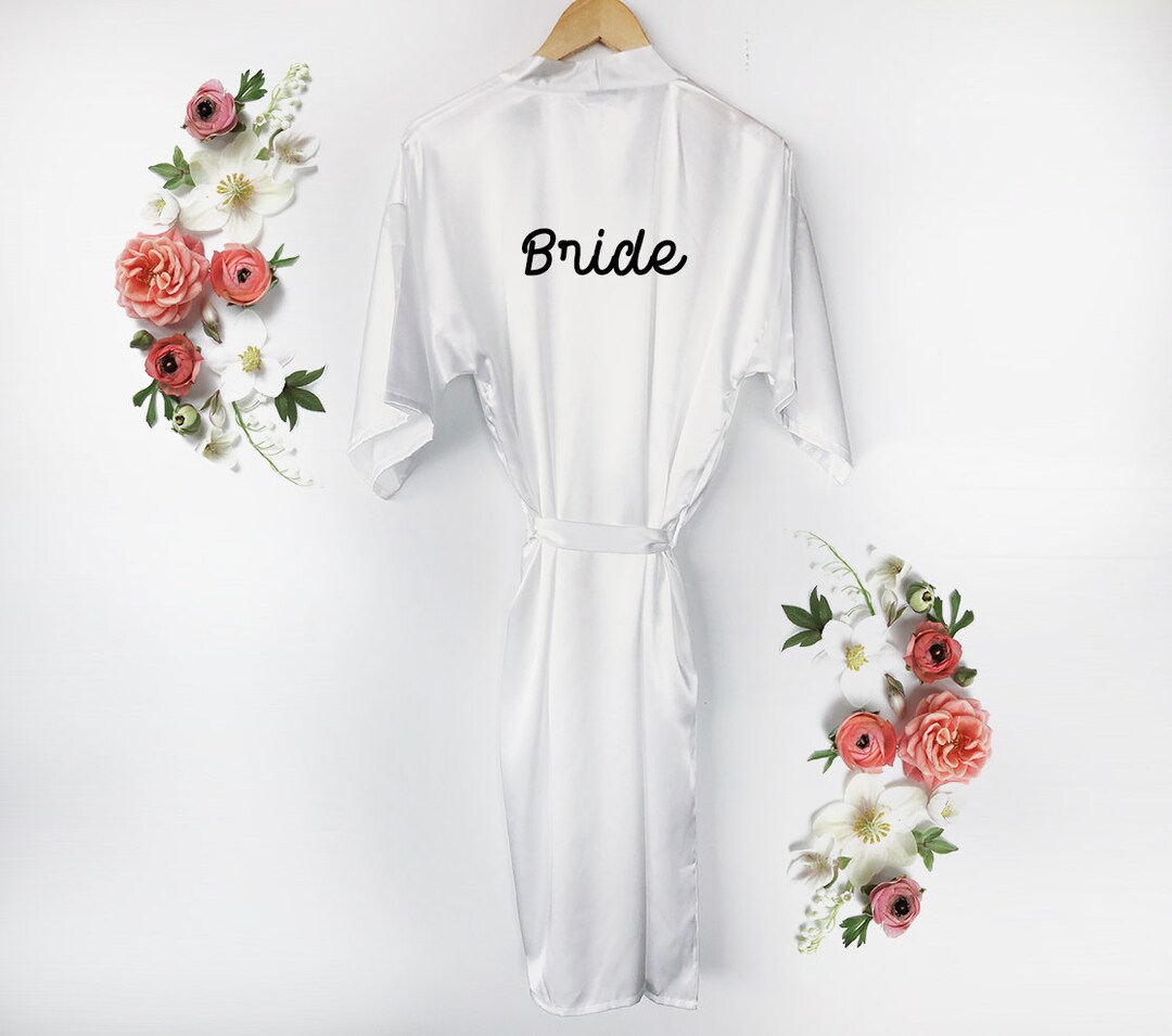Custom Bride Robe, Custom White Robe, Custom Name Robe, Custom Text ...