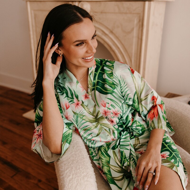 Floral Satin Robe - Etsy