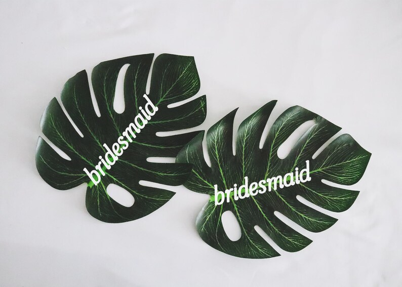 Palm Leaf Seating Cards, Tropical Table Decor, Name Tags for Influencer ...