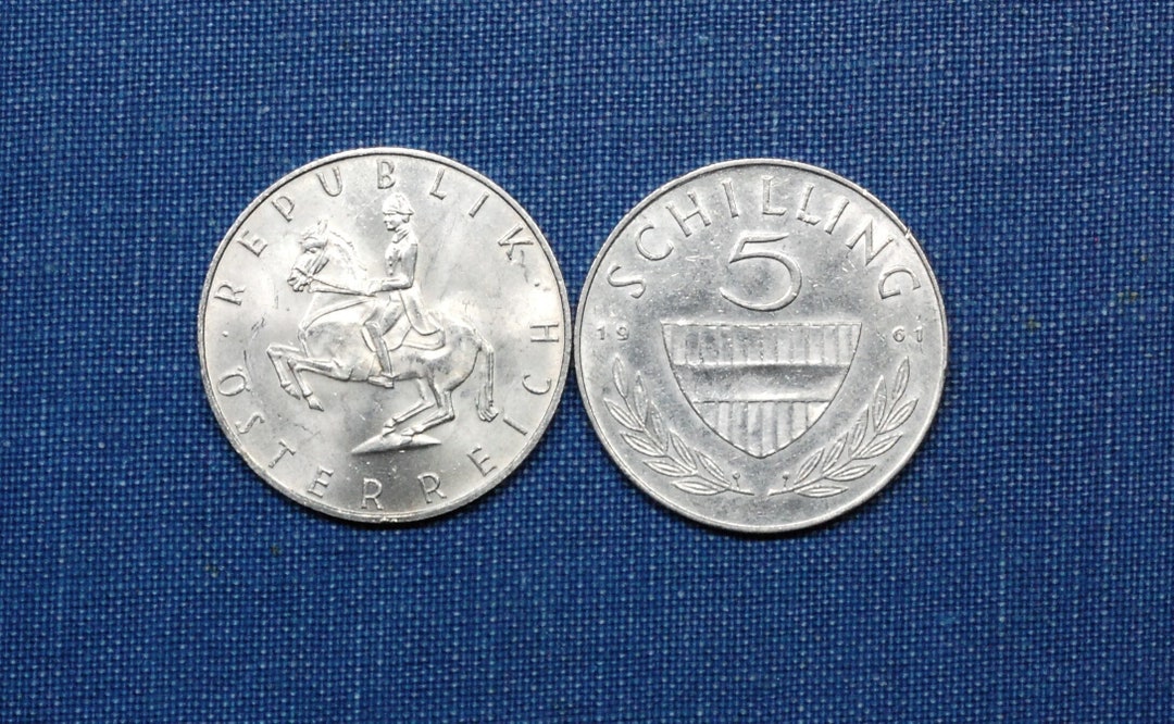 5 SILVER Coins Total 1.07 Oz Silver, Austria 1961-1967 Sized Like ...