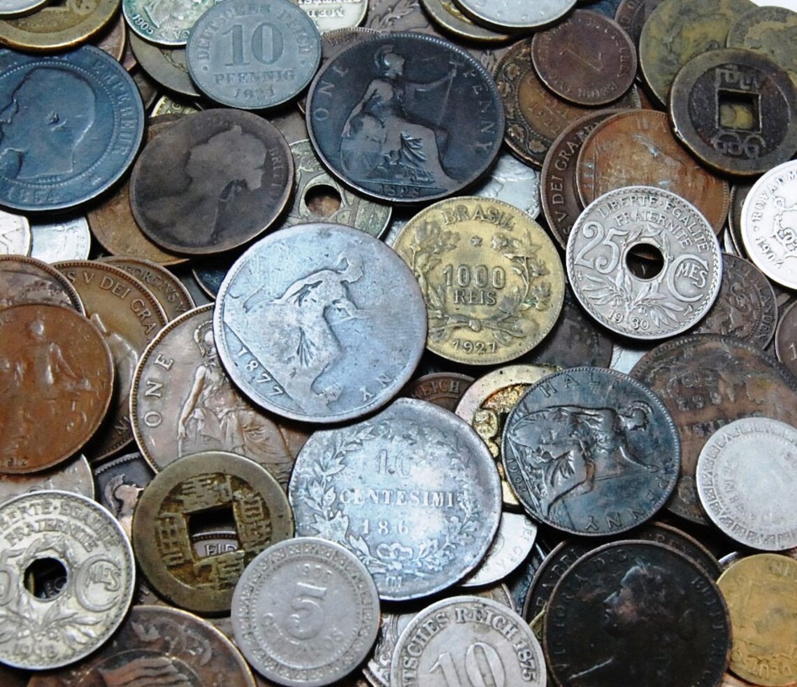 100 Old Foreign Coins Over 1 Lb. All 70 Years Old Each | Etsy