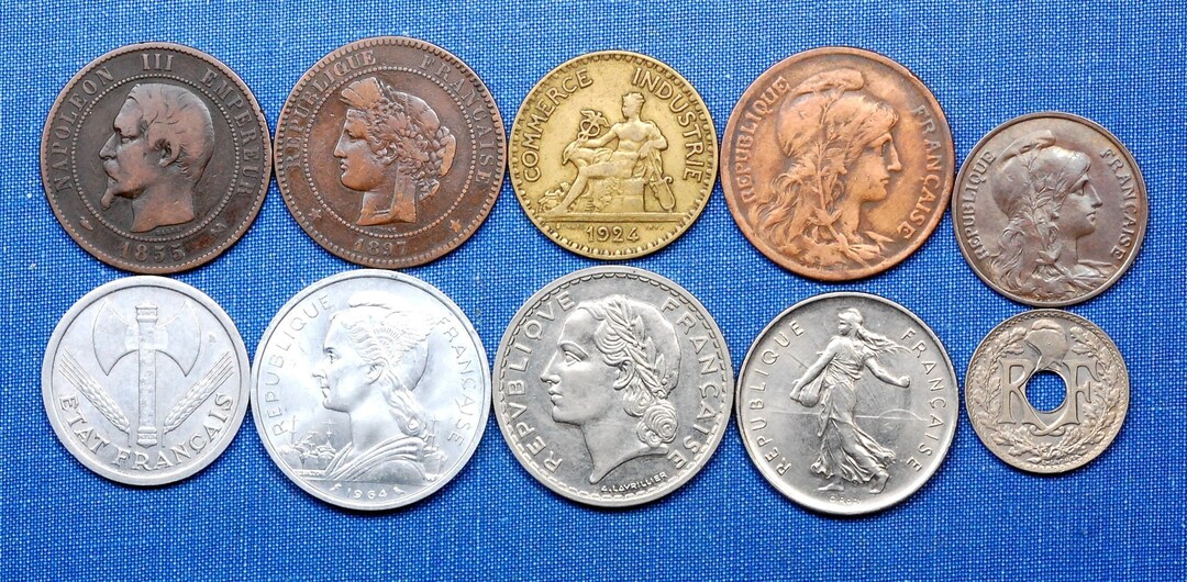 1855-1970 France & French Colonies 10 Coins Sized Like - Etsy