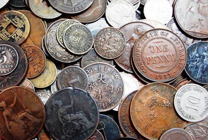 100 Old Foreign Coins Over 1 Lb. All 70 Years Old Each | Etsy