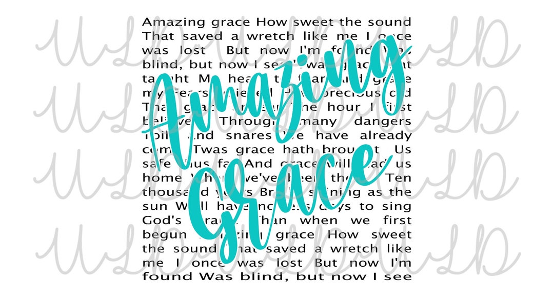 Amazing Grace PNG Digital Design for Screens or Sublimation *instant ...