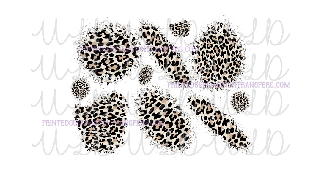 Distressed Patches Leopard #2 PNG Sublimation, Water Slide Design ...