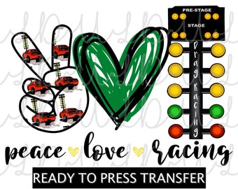 Peace Love Racing Sublimation Design READY to PRESS Print | Etsy