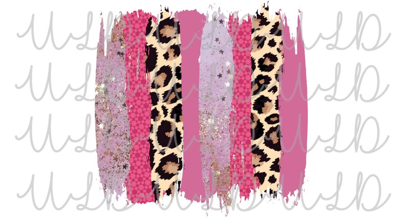 Paint Stroke Glitter Pink/leopard PNG Sublimation Design | Etsy