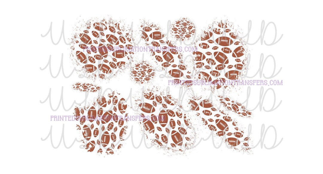 Distressed Patches Football PNG Sublimation, Water Slide Design ...