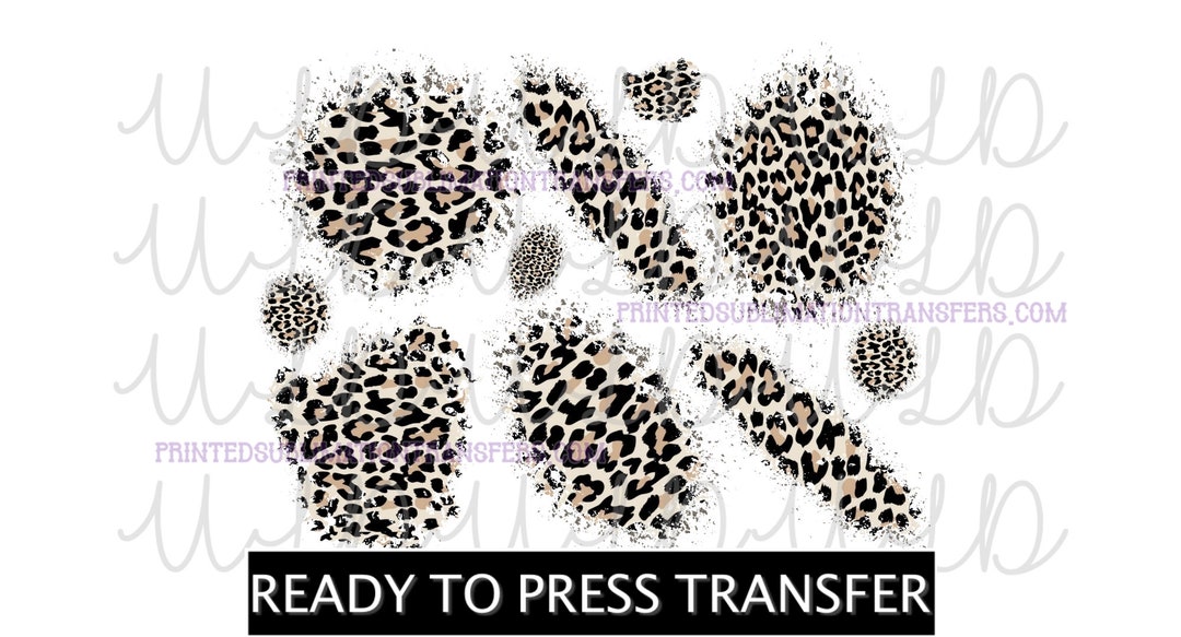 Distressed Patches Leopard #2 Sublimation Design *READY to PRESS* Print ...