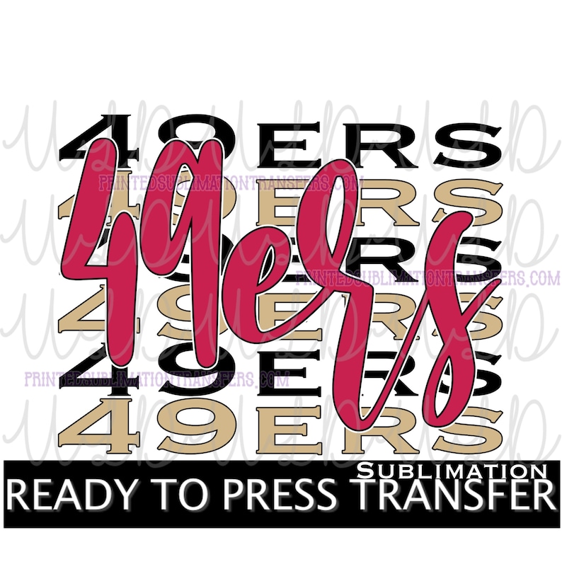 49ers Sublimation Design *READY to PRESS* Print Transfer, Red/black ...