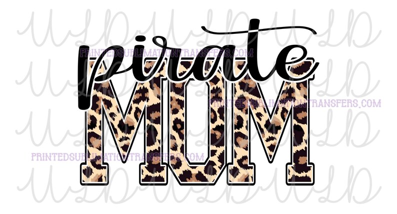 Pirate Mom Leopard PNG Digital Design for Screens or Sublimation ...