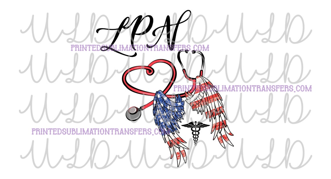 LPN Stethoscope Nurse PNG Digital Design for Screens or Sublimation ...