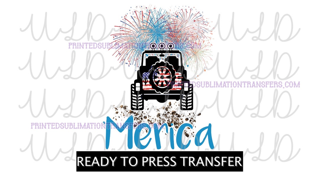 Merica Sublimation Design *READY to PRESS* Print Transfer, Fireworks ...