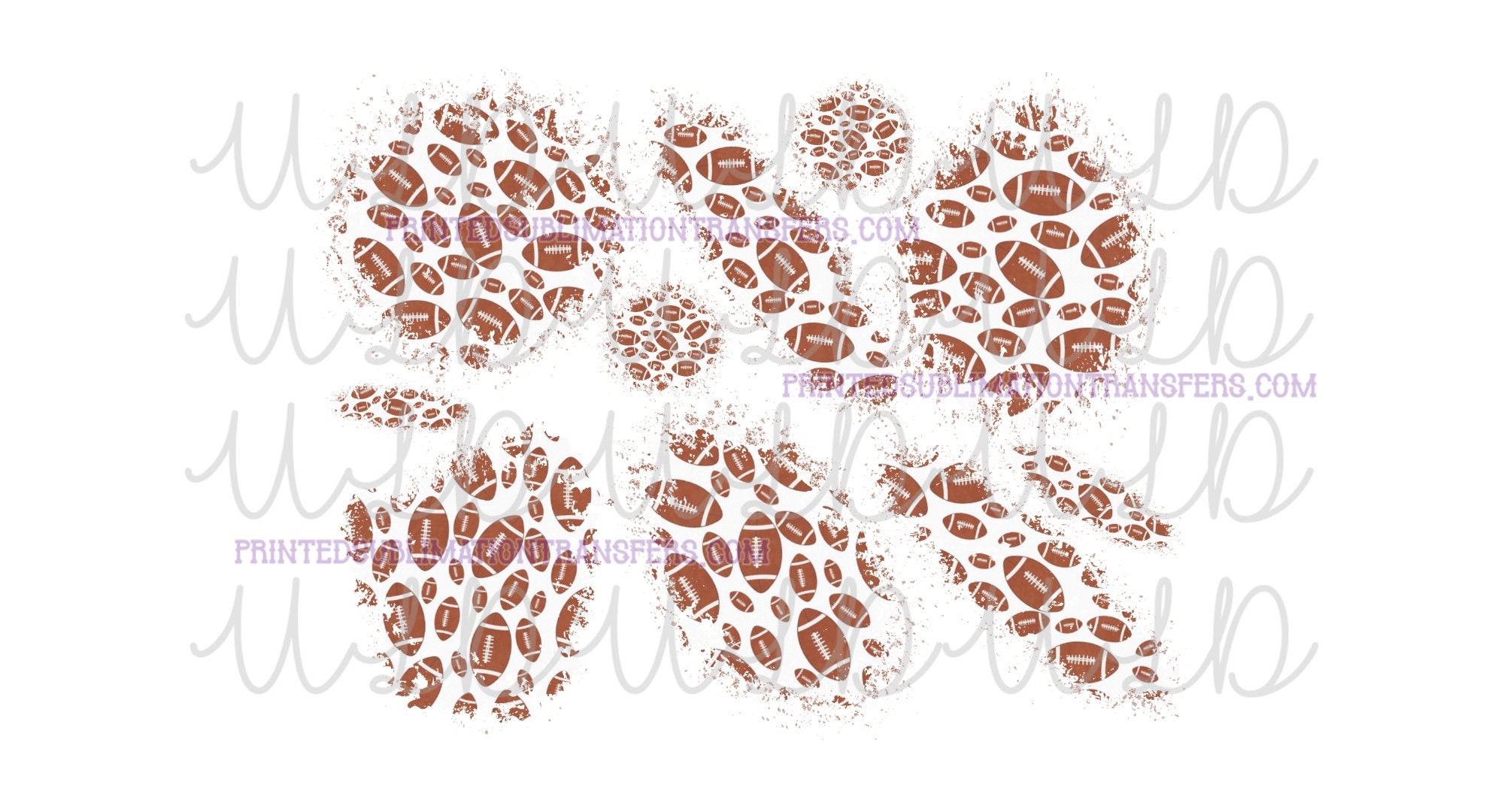 Distressed Patches Football Sublimation Design *READY to PRESS* Print ...