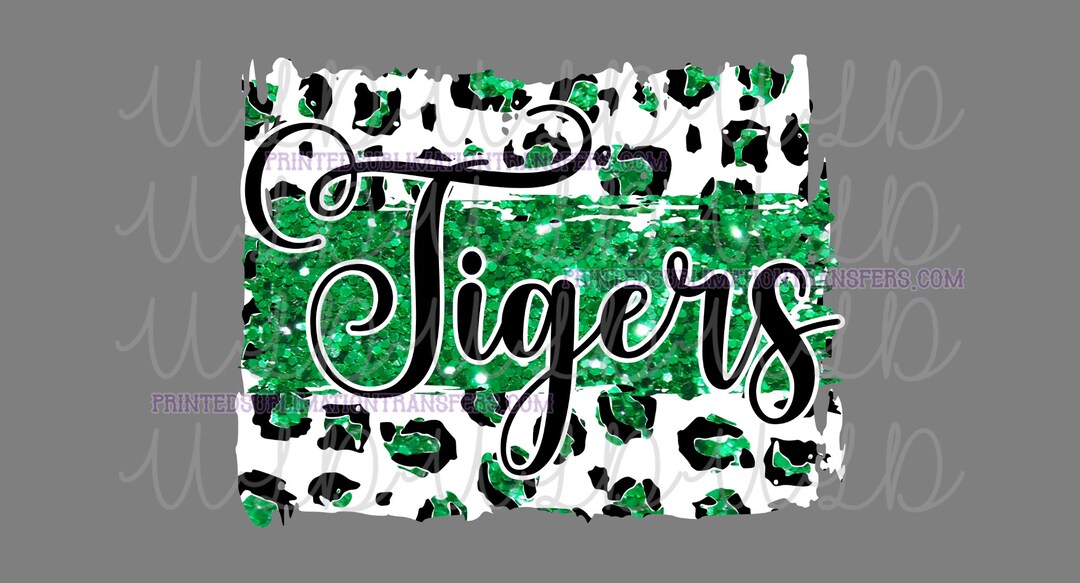 Tigers Green PNG Digital Design for Screens or Sublimation *instant ...